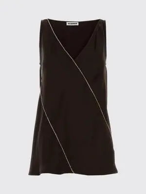 JIL SANDER Sleeveless V-neck Embellished Top - Violet