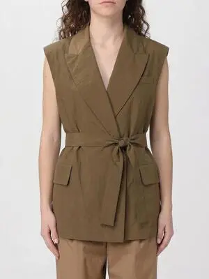 Brunello Cucinelli Sleeveless Belted Waistcoat - Sand