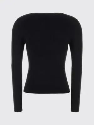 Alexander Wang Long Sleeve Viscose Top With Metal Plaque