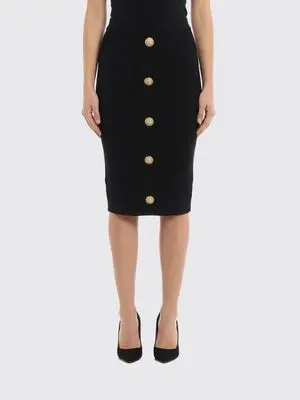 Balmain Button Detailed Pencil Skirt - Black