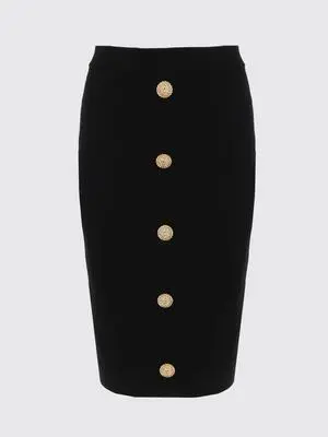 Balmain Button Detailed Pencil Skirt - Black