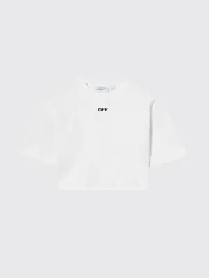 Off-White Cropped Ribbed T-shirt - White