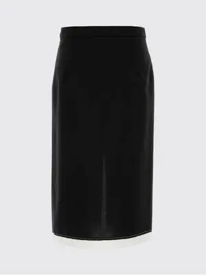 Marni Midi Skirt With Contrast Piping - Black
