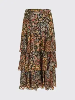 Valentino Garavani Tiered Floral Pleated Maxi Skirt