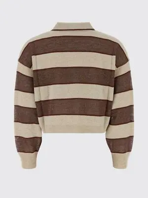 Brunello Cucinelli Wool And Cashmere Long Sleeve Polo Shirt - Striped