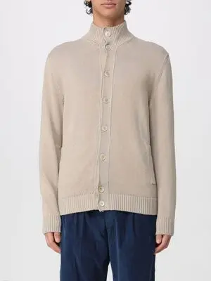 ZANONE Mock Neck Button-up Sweater - Beige