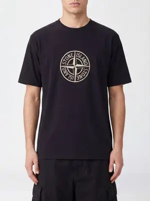 Stone Island Cotton T-shirt With Logo - Black