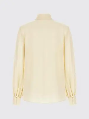 Valentino Garavani Silk Shirt With Bow Detail - Beige