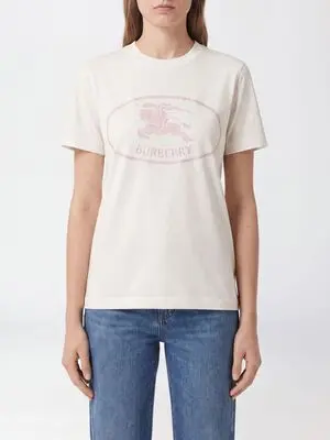 Burberry Cotton T-shirt With Equestrian Knight Logo - Pink