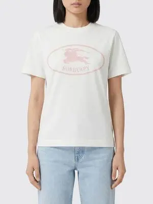Burberry Slim Fit Cotton T-shirt With Equestrian Knight Logo - Pink