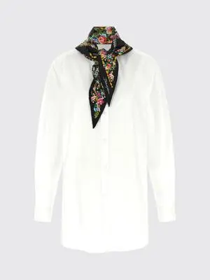 Dolce & Gabbana Cotton And Silk Shirt With Embroidered Collar Detail