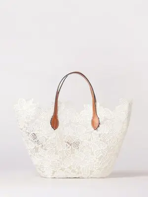 Ermanno Scervino Woven Tote Bag With Pouch - White
