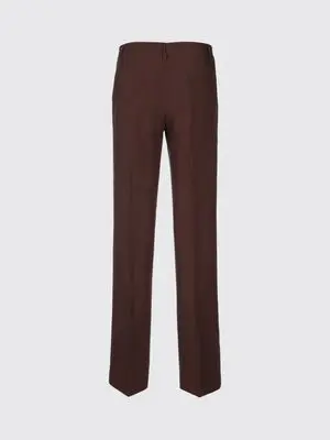ERMANNO FIRENZE Linen Straight Leg Trousers - Brown