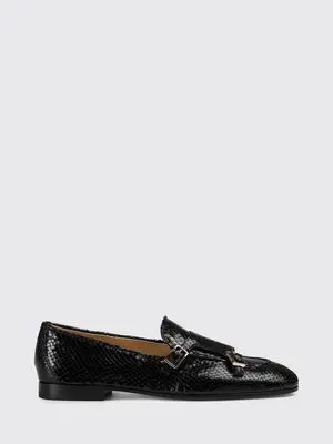 DOUCAL'S Python Embossed Leather Monk Strap Shoes