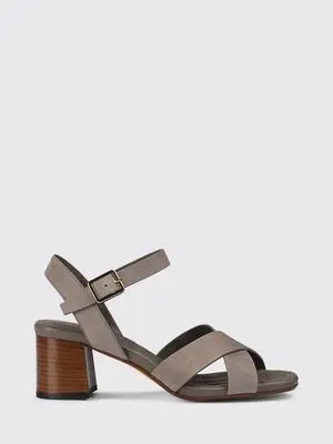 DOUCAL'S Suede Sandals With Adjustable Ankle Strap - Grey