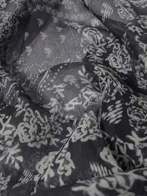 Emporio Armani Modal Blend Scarf With Floral Print