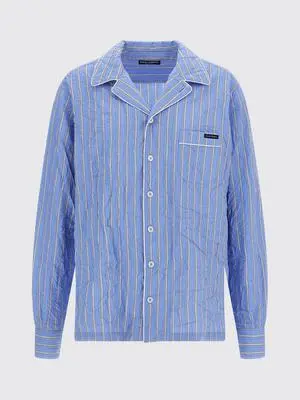 Dolce & Gabbana Striped Silk Blend Shirt - Blue