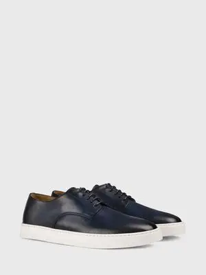 DOUCAL'S Derby Lace Up Leather Sneakers