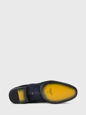 DOUCAL'S Suede Loafers With Woven Straps - Blue