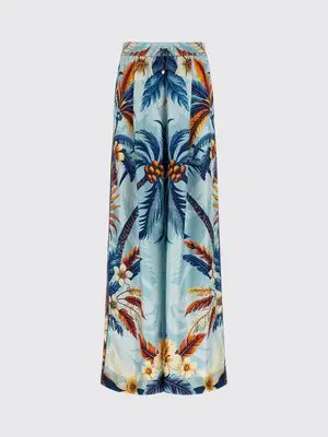 F.R.S FOR RESTLESS SLEEPERS Tropical Print Silk Palazzo Trousers
