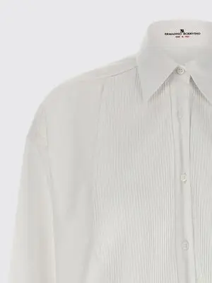 Ermanno Scervino Cotton Shirt With Embroidered Bib