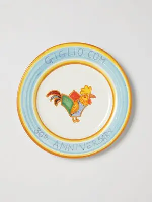 GIGLIO.COM 30TH ANNIVERSARY Giglio. Com 30th Anniversary Ceramic Plate - Gnawed Blue
