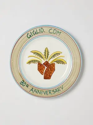 GIGLIO.COM 30TH ANNIVERSARY Giglio. Com 30th Anniversary Ceramic Plate Green