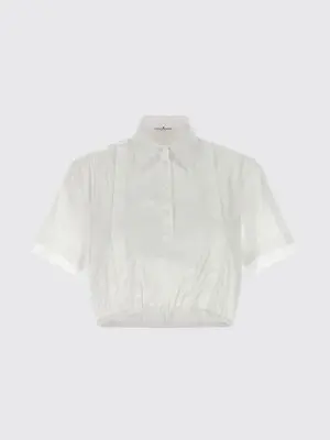 Ermanno Scervino Cropped Cotton Shirt With Lace Trim