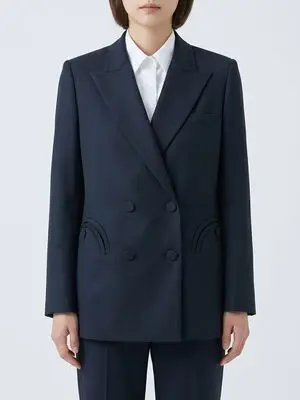 BLAZÉ MILANO Double-breasted Viscose Blend Blazer - Blue