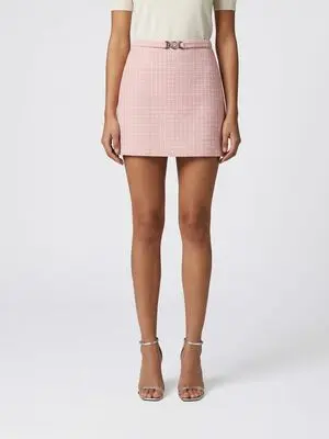 Versace Virgin Wool Plaid Mini Skirt - Pink