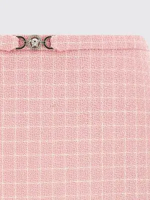 Versace Virgin Wool Plaid Mini Skirt - Pink