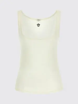 Versace Medusa Virgin Wool Knit Top - White