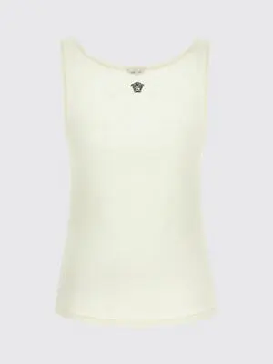 Versace Medusa Virgin Wool Knit Top - White