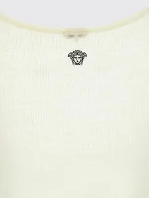Versace Medusa Virgin Wool Knit Top - White