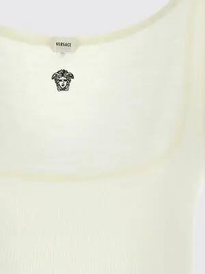 Versace Medusa Virgin Wool Knit Top - White