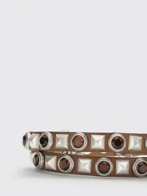 Etro Embellished Leather Belt With Crystals - Brown