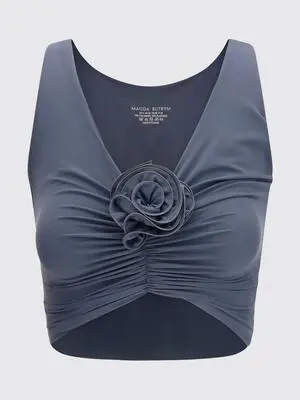 Magda Butrym Sleeveless V-neck Cropped Top With Embellishment