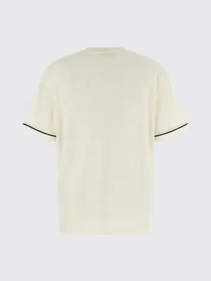 FERRAGAMO Cotton And Cashmere T-shirt With Gancini Logo - Beige