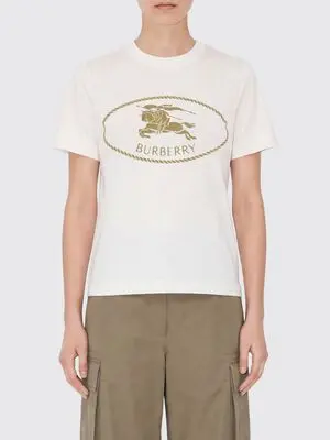 Burberry Cotton T-shirt With Equestrian Knight Logo - Beige