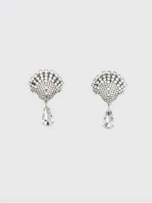 Alessandra Rich Embellished Drop Earrings - Silver