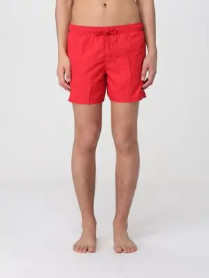 Lacoste Swim Shorts With Drawstring Waist - Red