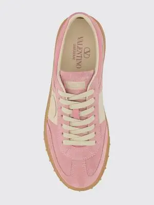 Valentino Garavani Upvillage Suede And Calf Leather Sneakers - Pink