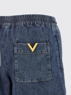 Valentino Garavani Vlogo Denim Jogging Shorts - Blue
