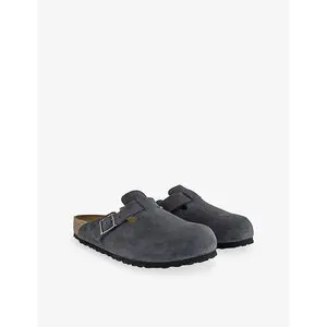 BIRKENSTOCK Boston Suede Clogs - Charcoal