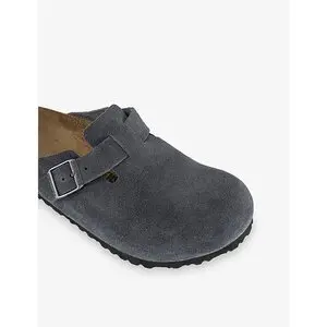 BIRKENSTOCK Boston Suede Clogs - Charcoal