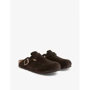 BIRKENSTOCK Boston Logo-embossed Suede Clogs - Mocca Suede