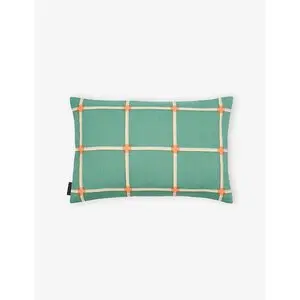 THE CONRAN SHOP Cuba Checked Cotton Cushion - Green