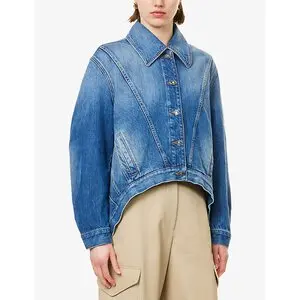 Givenchy Dipped-hem Cocoon Denim Jacket