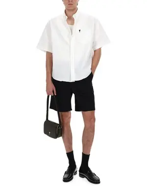 Ami Elasticated Logo Shorts - Black