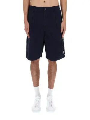 C.P. COMPANY C. P. Company Cargo Shorts With Logo Patch - Blue